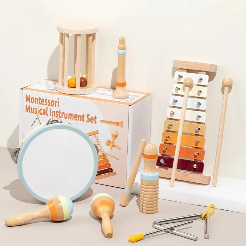 Montessori Wooden Musical Instrument Set for Toddlers | Xylophone, Mar ...