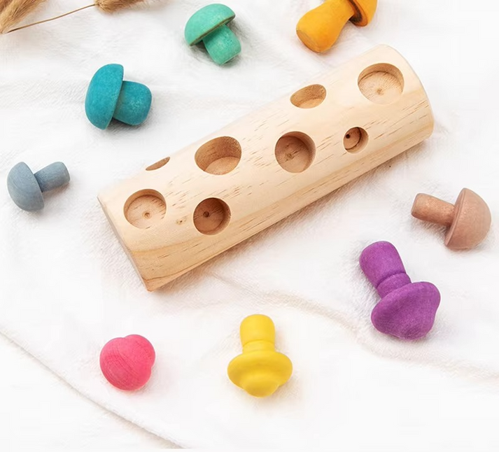 Montessori Wooden Mushroom Matching Blocks Toy – Montessori Australia