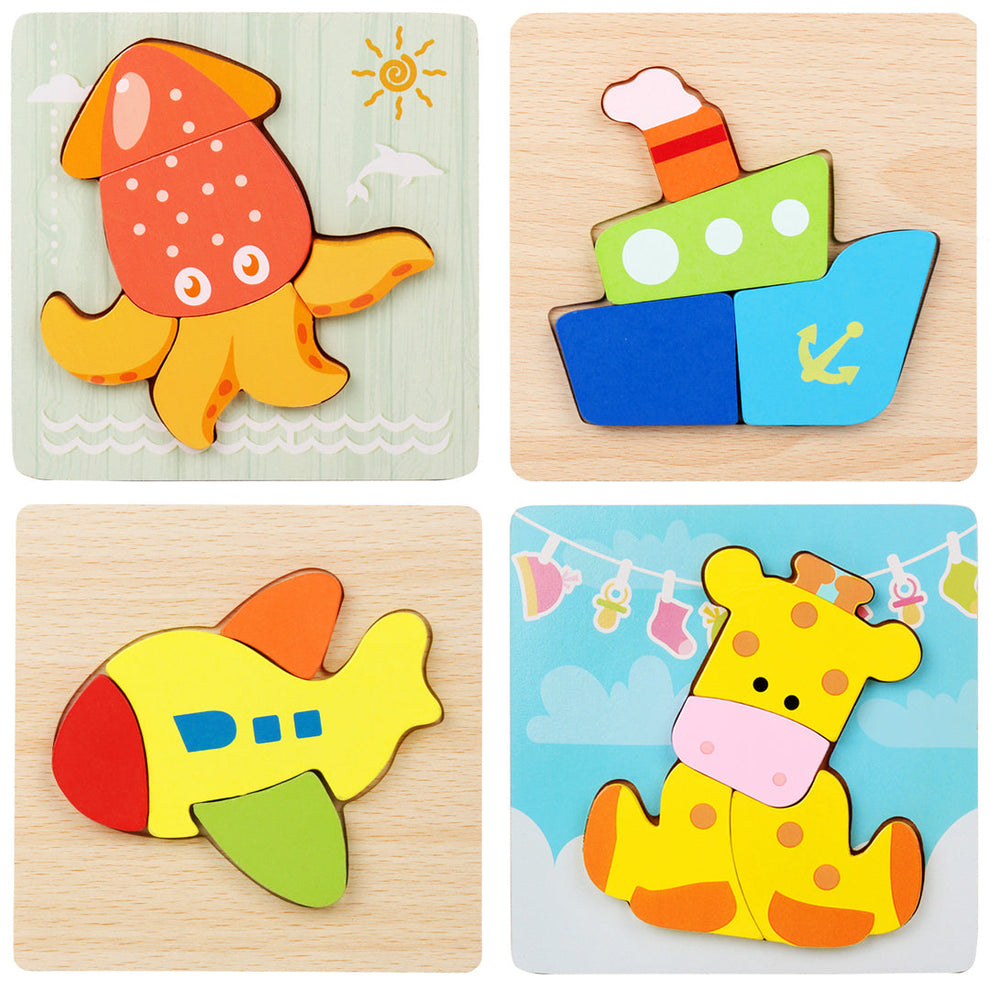 Montessori Puzzles 4 Pack - Eco-Friendly Wooden Puzzles – Montessori ...